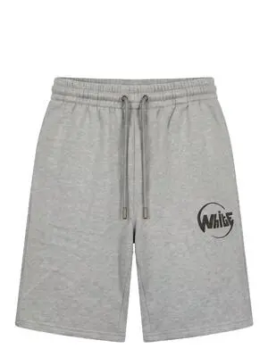 Off-White Logo-print Drawstring-waist Shorts - Grey