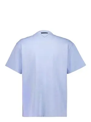Prada Triangle-patch Crew-neck T-shirt - Blue