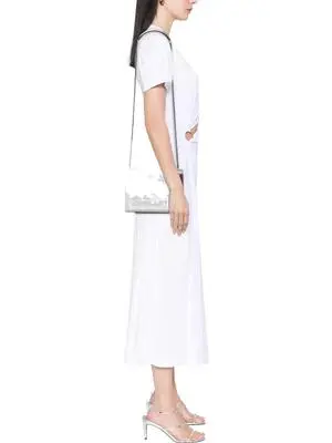 Saint Laurent 2016 Medium Metallic Calfskin Monogram Sunset Crossbody Bag - Silver