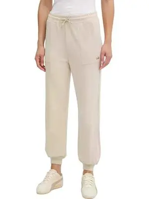 EA7 Core Logo-plaque Drawstring Track Pants - Neutrals