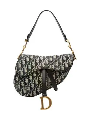 Dior 2018 Oblique Canvas Saddle Bag Shoulder Bag - Blue