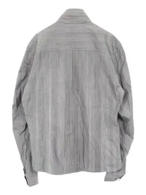 Dolce & Gabbana 2010s Stand-collar Striped Shirt Jacket - Grey