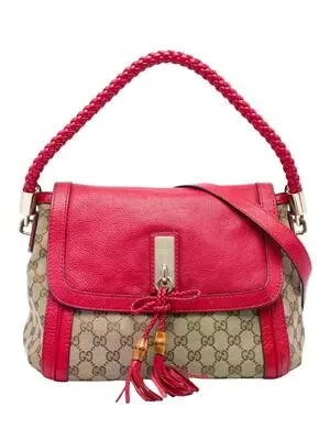 Gucci 2016-2026 Gg Canvas Bella Flap Satchel - Red