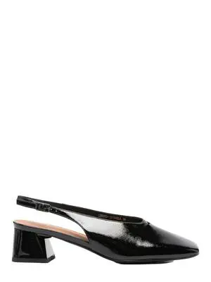 LINDA BAUMANN Patent-finish Slingback Pumps - Black