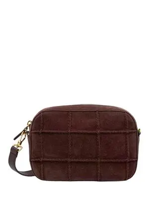 COCCINELLE Quilted Suede-panel Shoulder Bag - Brown