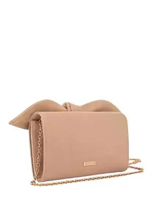 AQUAZZURA Bow Tie Mini Clutch Bag - Neutrals