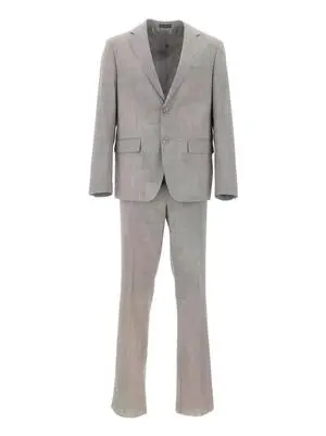 MARCHESANI Merino Check Suit - Grey