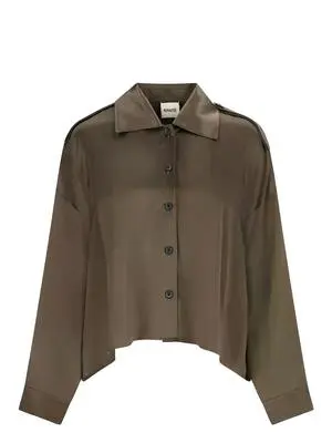 Khaite Bodine Epaulette Shirt - Brown