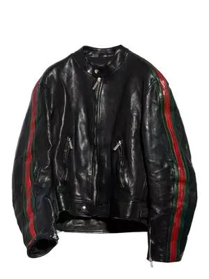 Gucci Leather Biker Jacket - Black