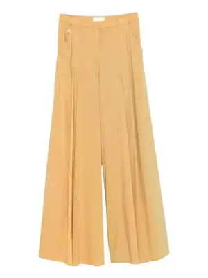 JIJIL Pleated Palazzo Pants - Yellow
