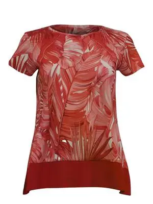 FERRAGAMO Tropical-print T-shirt - Red