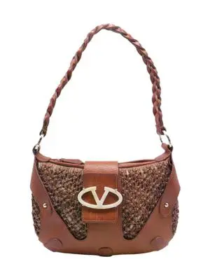 Valentino Garavani 2010-2020s Vlogo Crochet Shoulder Bag - Brown