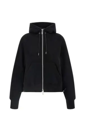 Sacai Zip-up Drawstring Hoodie - Black