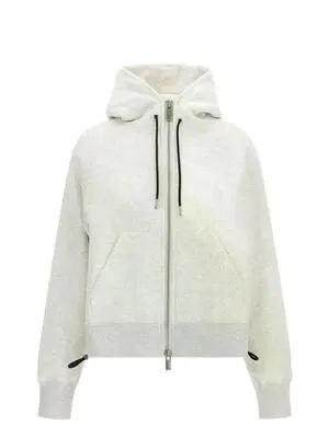 Sacai Zip-up Flared Hoodie - Neutrals
