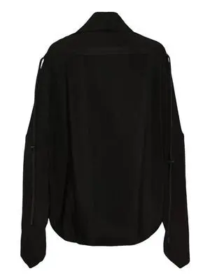 Yohji Yamamoto Safety-pin-fastening Drawstring Jacket - Black