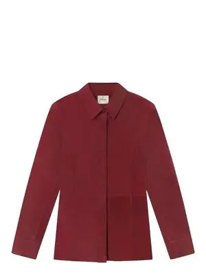 FRAME The Suede Panelled Shirt Red