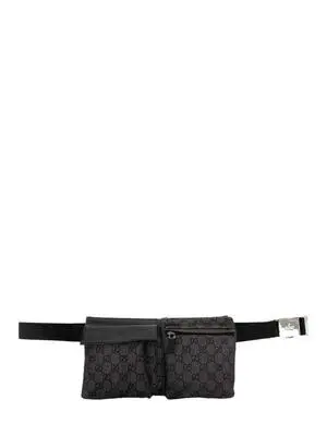 Gucci 2000-2015 Gg Denim Double Pocket Belt Bag - Grey