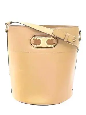 Celine 2020 Leather Maillon Triomphe Bucket Bag - Neutrals