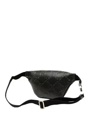 Gucci 2016-2026 Gg Embossed Perforated Leather Belt Bag - Black