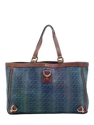 Gucci 2000-2015 Denim Interlocking G Abbey D Ring Tote Bag - Blue