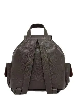 COCCINELLE Medium Mavery Pocket Pebbled Leather Multi-pocket Backpack - Brown