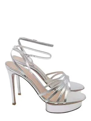 GIANVITO ROSSI Strappy Platform Sandals - Silver