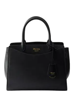 Prada Prelude Medium Leather Handbag - Black