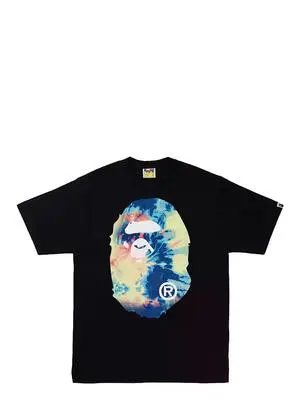 A BATHING APE Tie Dye Ape Head T-shirt Black