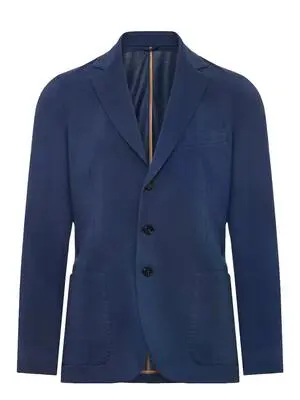 MANDELLI Notched-lapel Single-breasted Blazer - Blue