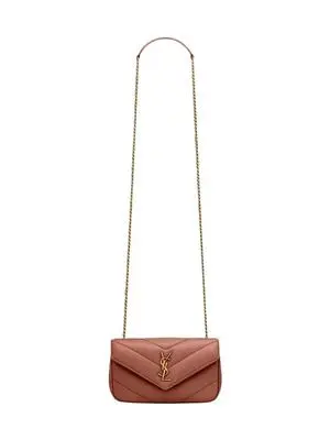 Saint Laurent Mini Loulou Quilted Leather Cross Body Bag - Orange