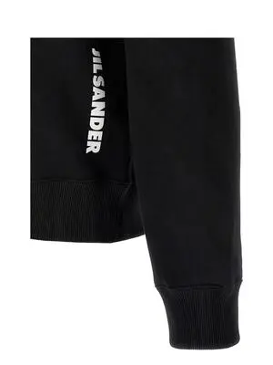 JIL SANDER Logo-print Drawstring Hoodie - Black