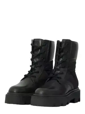 Moncler Aurea Quilted Lace-up Boots - Black