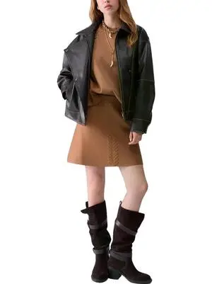 Liu Jo Knit Mini Skirt With Braided Details - Neutrals