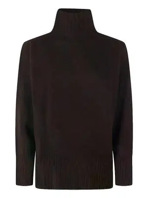 ROBERTO COLLINA Roll-neck Ribbed-trim Sweater - Brown