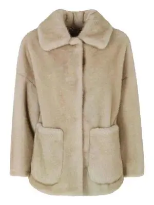 Herno Faux-fur Patch-pocket Jacket - Neutrals