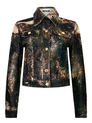 Roberto Cavalli Button-up Denim Jacket - Black