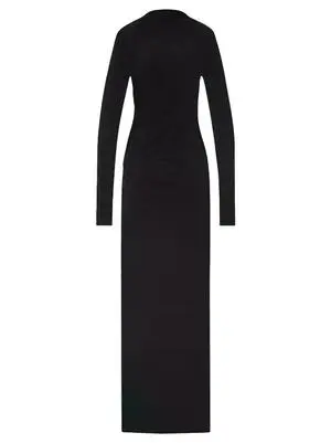 Andamane Astra Ruched Long-sleeve Dress - Black