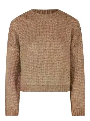 ROBERTO COLLINA Chunky-knit Crew-neck Sweater - Brown