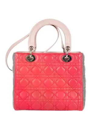 Dior Cannage Lady Tote Bag - Red