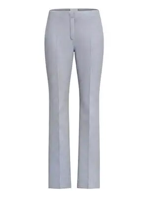Marella Pressed-crease Belt-loop Trousers - Grey