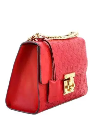 Gucci Padlock Guccissima Leather Medium Shoulder Bag - Red