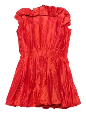 Tove Marina Pleated Strapless Top - Red