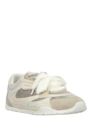 Pinko Panelled Shearling-trim Sneakers - Neutrals