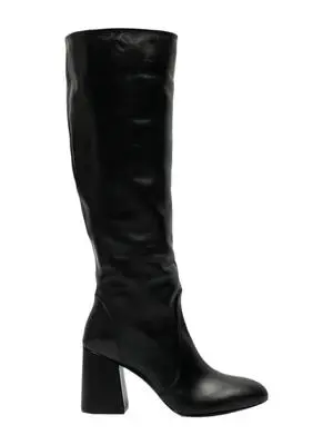 STUART WEITZMAN Glossed-leather Knee Boots - Black