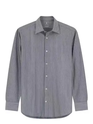 Boggi Milano Polo Shirt Striped Japanese Jersey Regular Fit - Grey