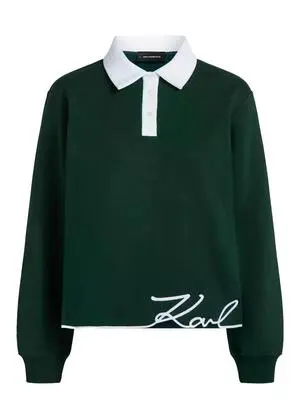 Karl Lagerfeld Signature Polo Sweatshirt - Green