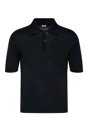 JIL SANDER Short-sleeve Knitted Polo Shirt - Black