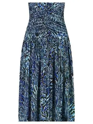 Ulla Johnson Arda Ruched Jersey Dress Blue
