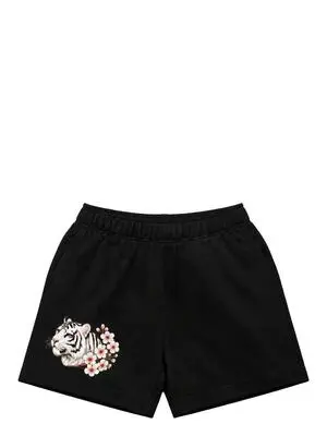 MELT Tiger-print Cotton Shorts - Black