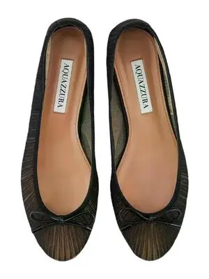 AQUAZZURA Voile Bow-detail Ballet Flats - Black